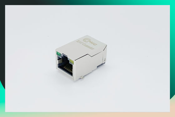 1x1 1000Base-T Magnetic POE RJ45 Foxconn Connector