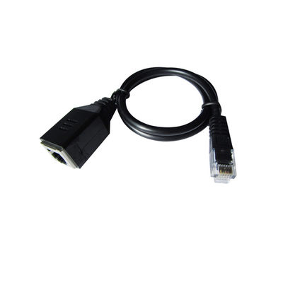 Black RJ45 Patch Cable Female To Female Network Extension 8P8C Panel ...