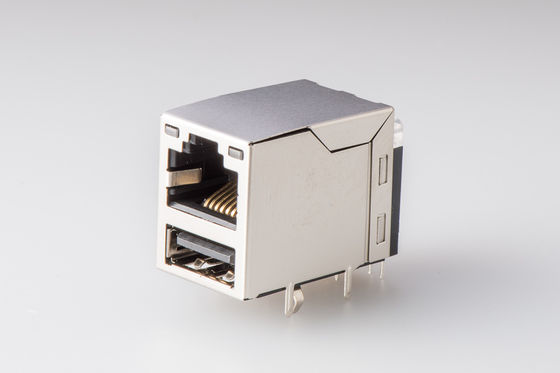 Female Modular RJ45 USB Connector , Panel Mount Ethernet Jack With ...