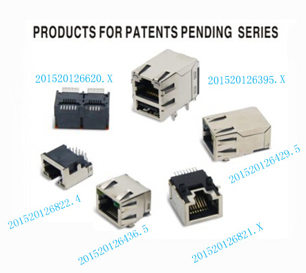 Female Rj45 USB Connector 1 X 1 With Led And Emi Tab-Up Shielded 90 ...